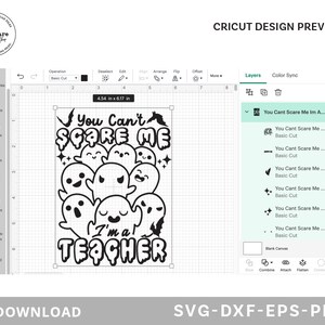 You Can't Scare Me I'm a Teacher Svg, Teacher Halloween, Funny ...