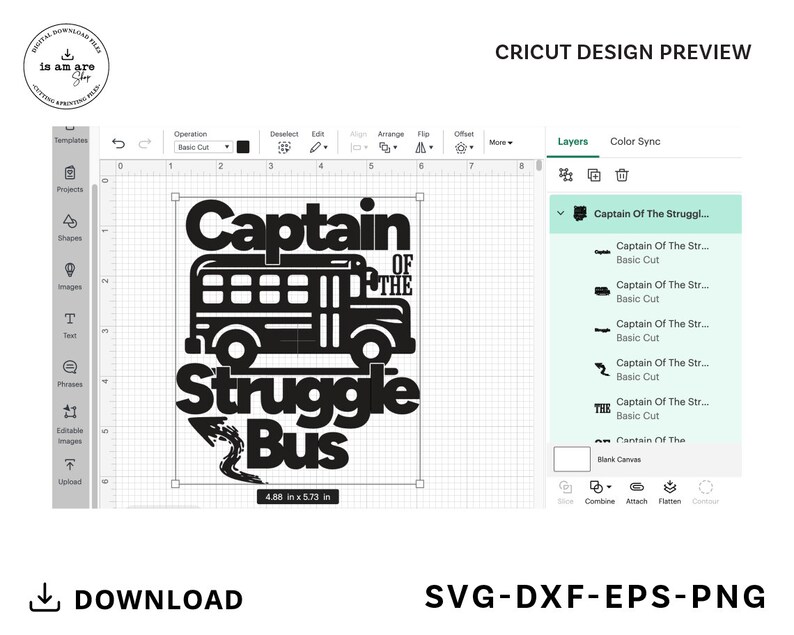 Captain of the Struggle Bus SVG PNG: Sarcastic Cricut File (digital ...