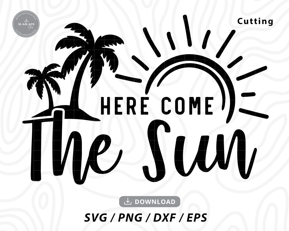Hier komt de zon svg zomer svg zon svg strand svg vakantie - Etsy Nederland