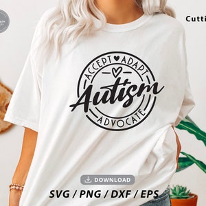 Autism Awareness SVG, Accept Adapt Advocate Svg,autism Svg,autism Mom ...