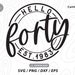 Hello Forty Svg40th Birthday Svgbirthday Shirt Svghappy - Etsy