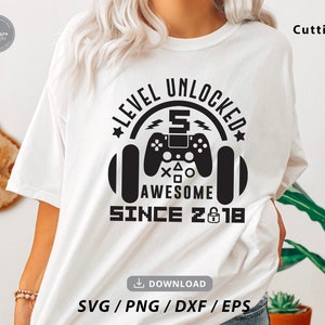 Level 5 Unlocked Svg,5th Birthday Svg,birthday Boy Svg,level up Svg ...