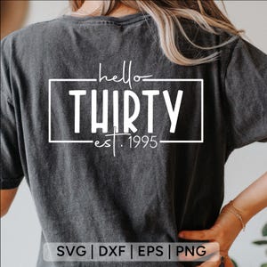 Hello Thirty SVG, 30. Geburtstag svg, Geburtstags-Shirt svg, happy ...