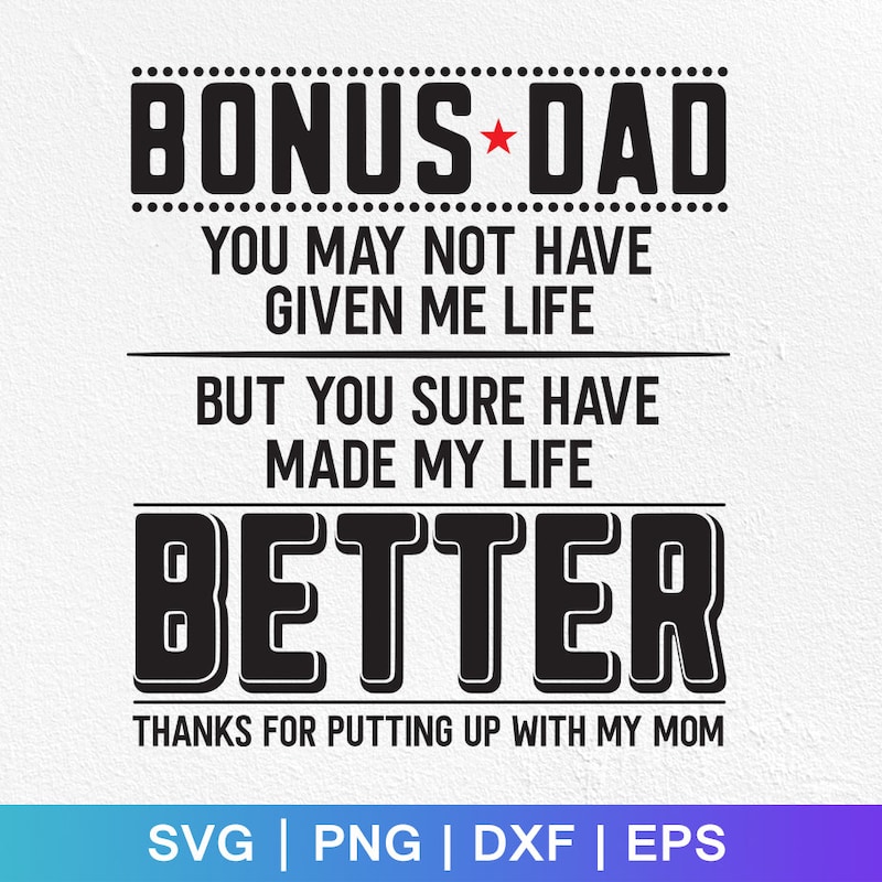 Bonus Dad Svg - Etsy