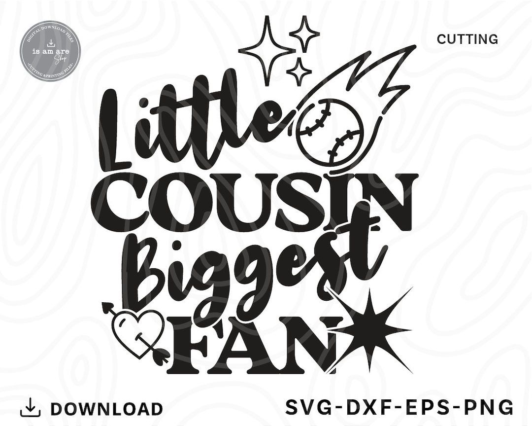 Little Cousin Biggest Fan Svg,baseball Cousin Svg,little Cousin Svg ...
