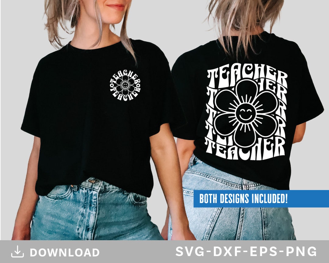 Funny Teacher Groovy SVG: Retro Teacher Shirt Design (digital Download ...
