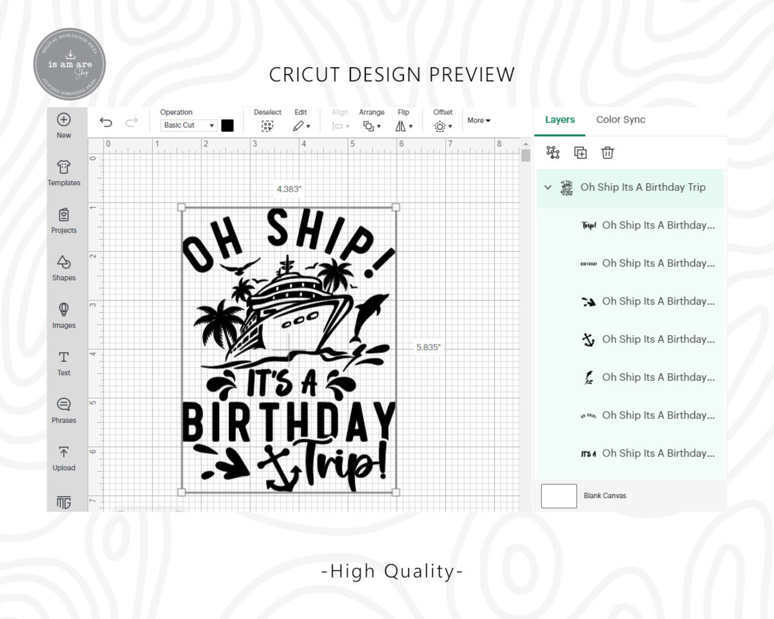 Birthday Cruise Trip SVG: Oh Ship Design, Family Vacation (digital ...