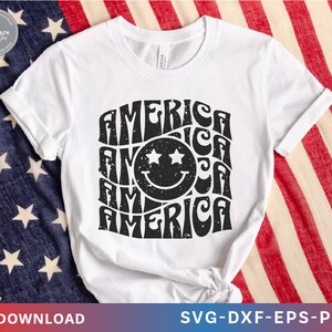 America Smiley Face Svg,4th of July Svg, Fourth of July Svg,retro ...