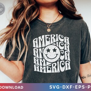 America Smiley Face Svg,4th of July Svg, Fourth of July Svg,retro ...