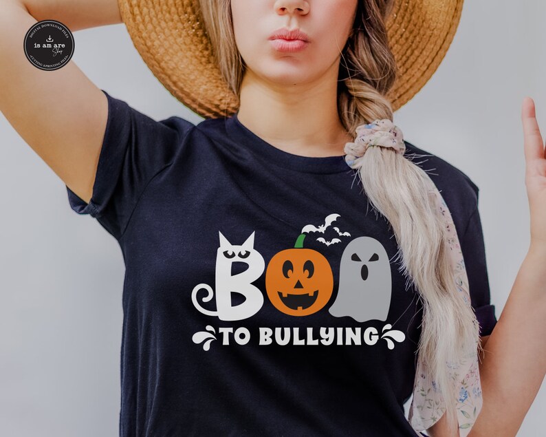 Boo to Bullying Halloween Svg: Ghost, Pumpkin, Cat (digital Download ...