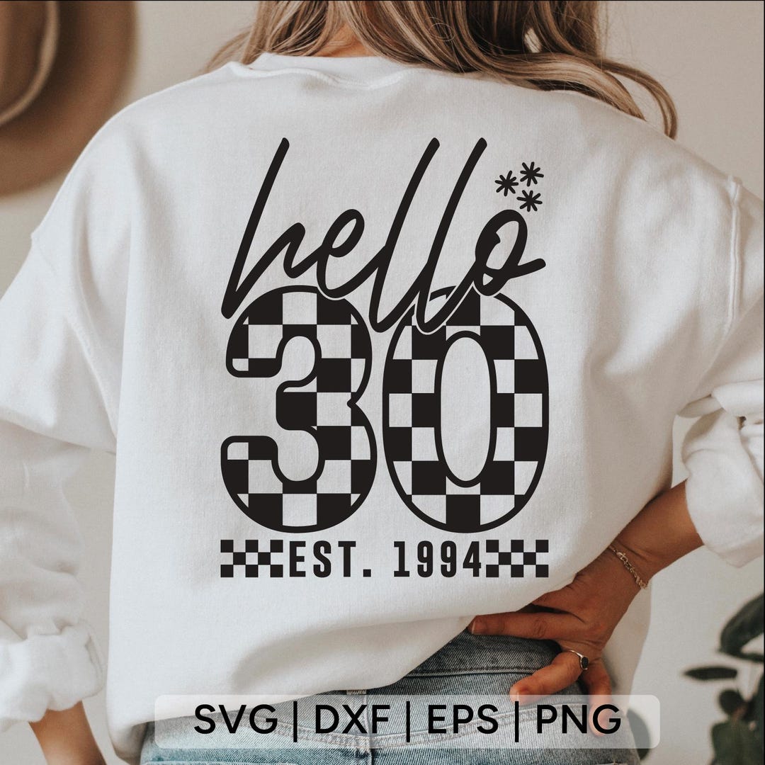 Hello Thirty Svg,30th Birthday Svg,birthday Shirt Svg,happy Birthday ...