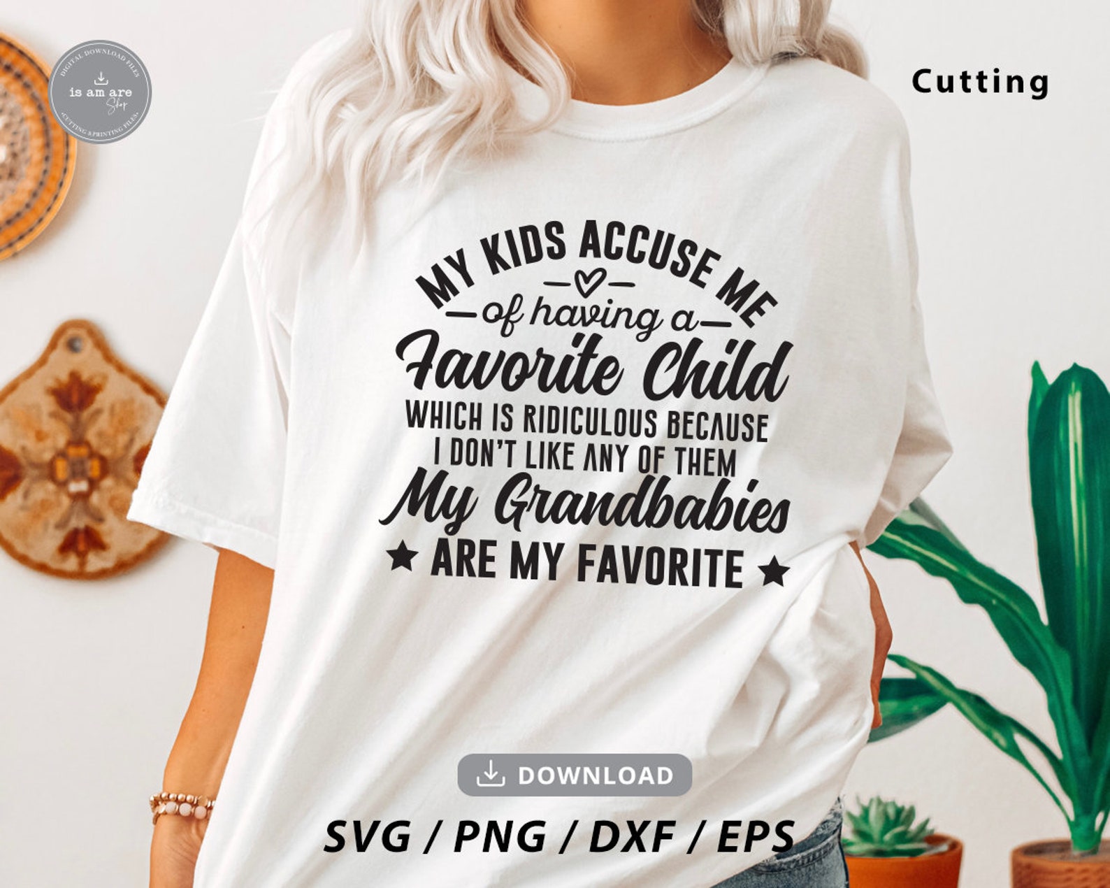Favorite Child Grandbabies SVG: Grandma Grandpa Shirt Design (digital ...