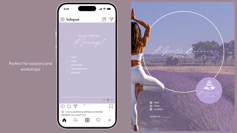 Wellness Instagram Templates | Canva Brand Kit for Yoga Coaches - Etsy