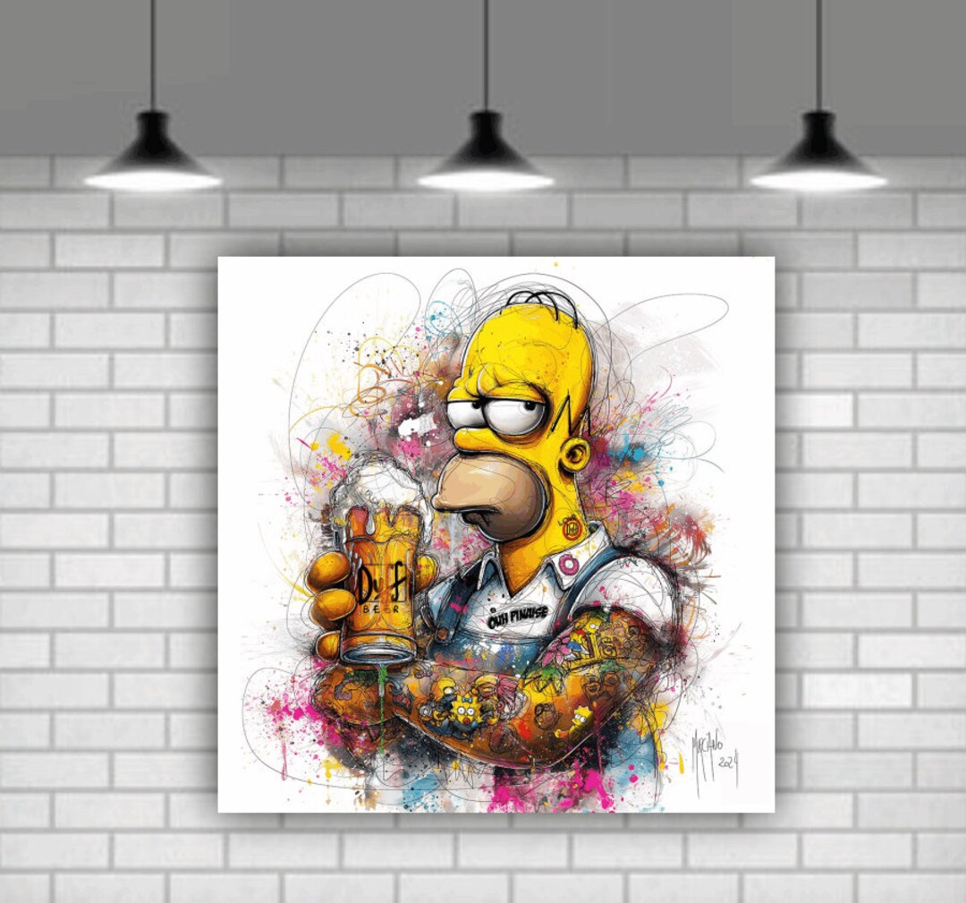 Homer Simpson Patrice Murciano Home Décor Wall Filler Colourful Printed ...