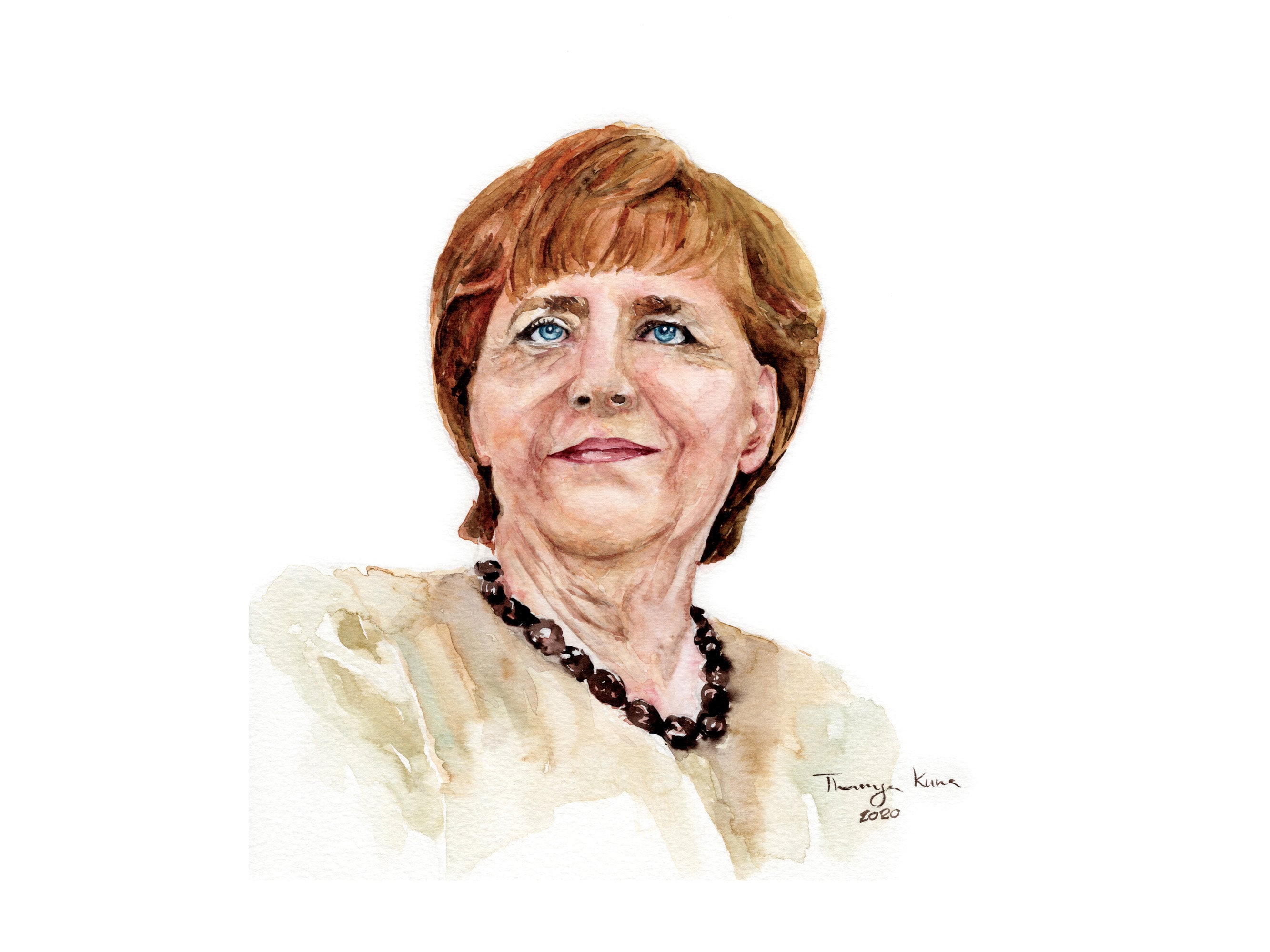 Angela Merkel Acuarela Retrato / Angela Merkel Arte / Alemania - Etsy ...