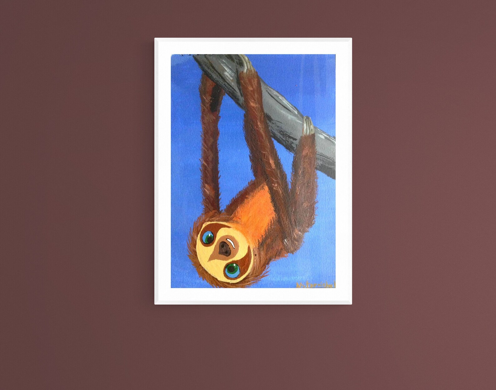 Sloth Acrylic Painting on Watercolor Paper Sloth Painting Art - Etsy