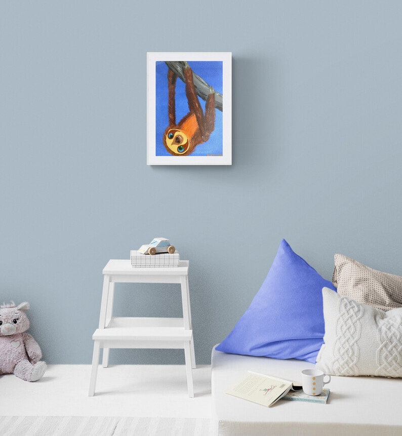 Sloth Acrylic Painting on Watercolor Paper Sloth Painting Art - Etsy