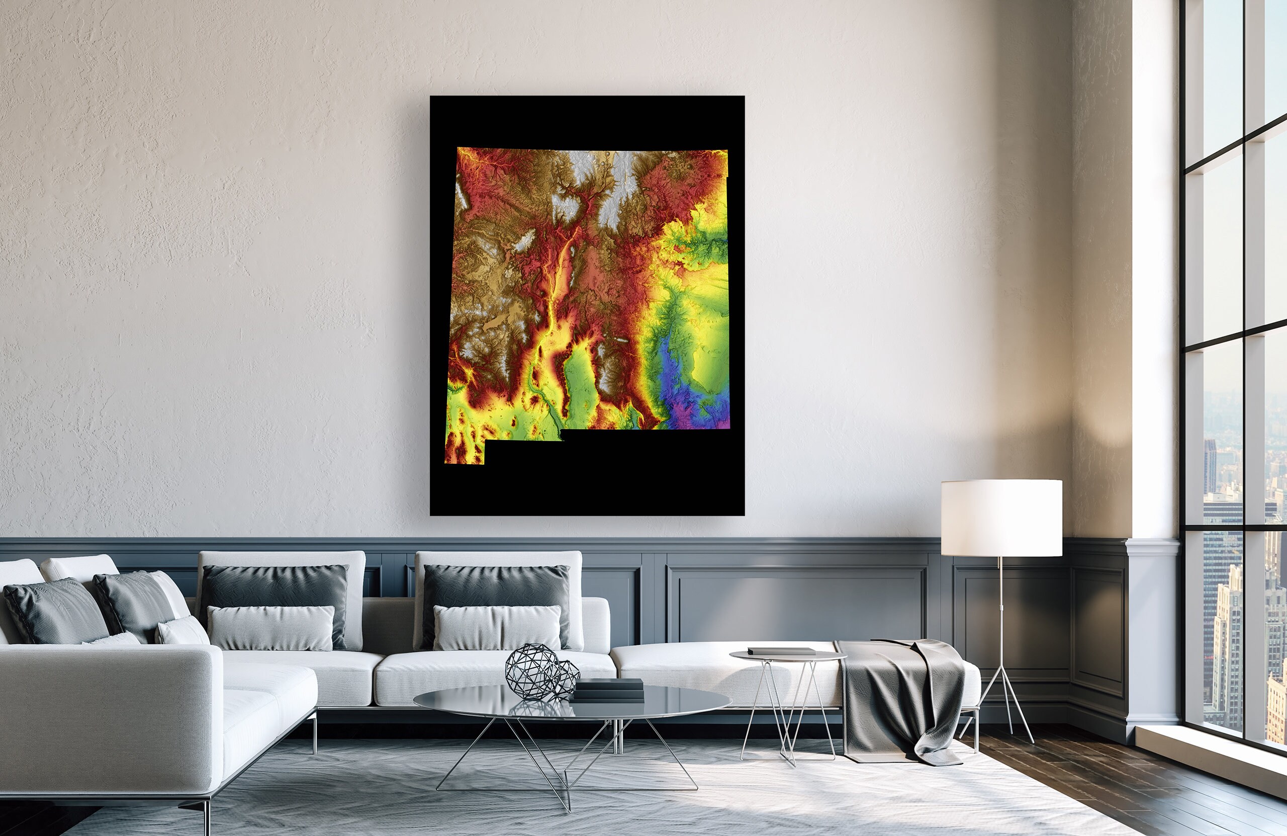 New Mexico Color Elevation Map - Etsy