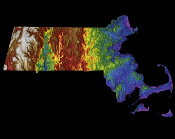 USA Color Elevation Map contiguous States - Etsy