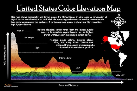 Map Elevation Colors Looking At Elevation: Map Skills | Printable