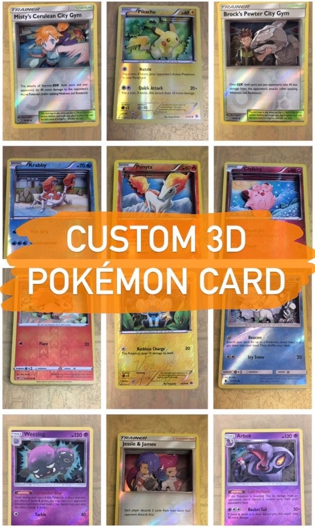Custom Pokémon 3D Card MADE TO ORDER - Etsy