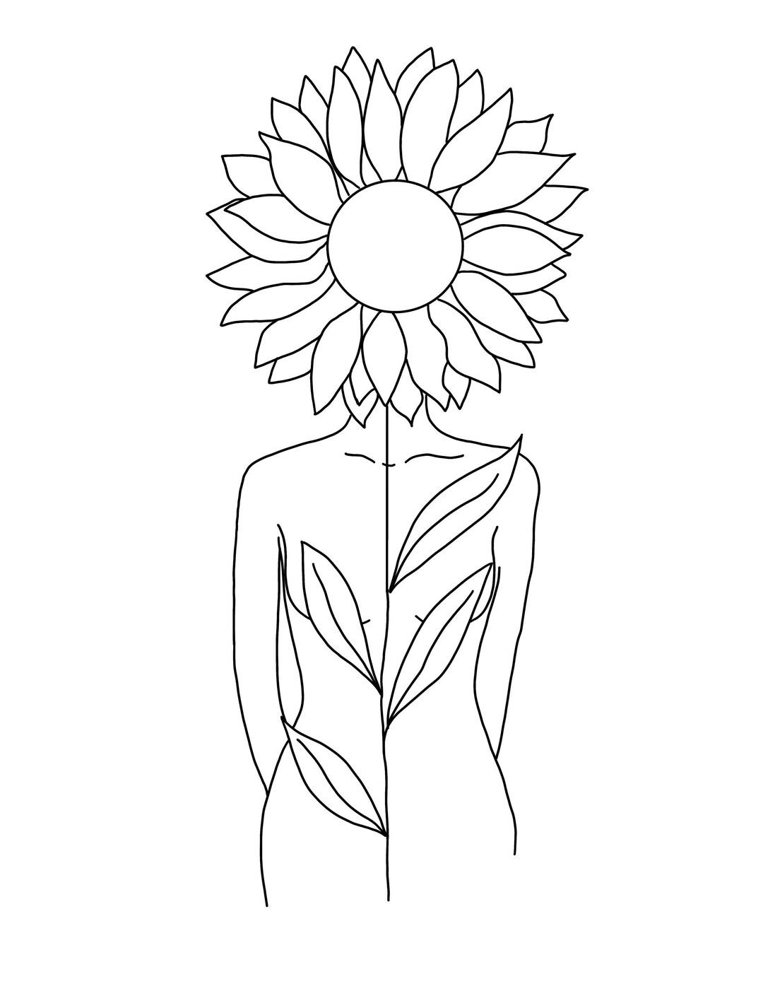Flower Head Woman Gallery Prints, Modern Line Drawing, Woman With ...