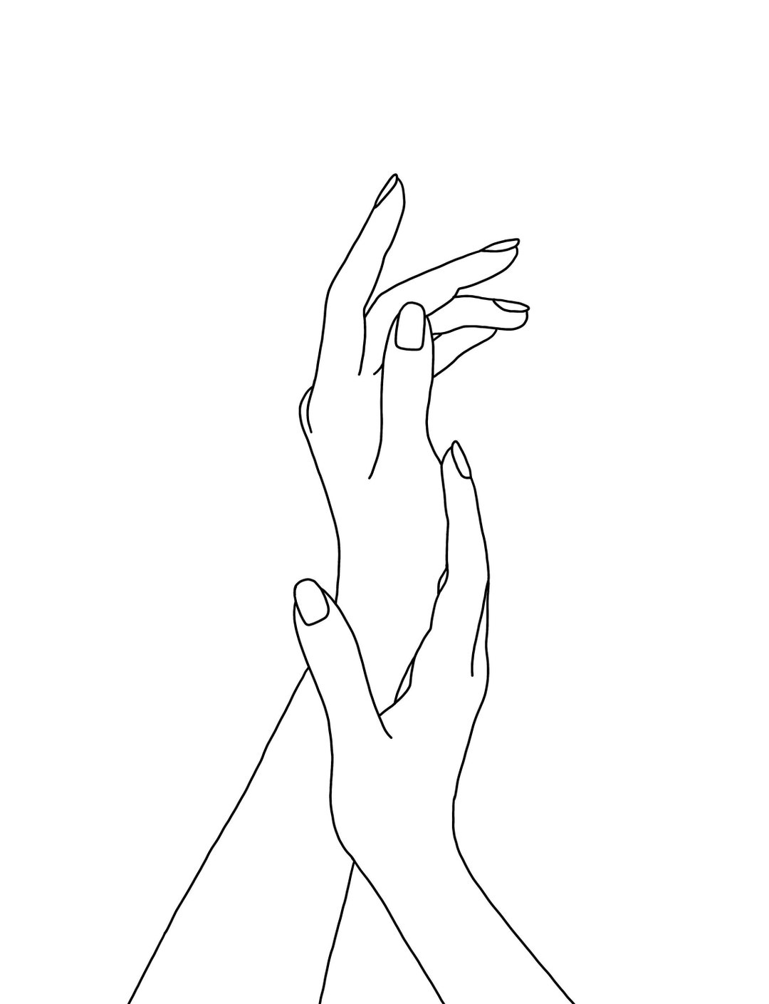 Hands Gallery Prints, Modern Line Drawing, Hands Line Art, Modern Hand ...