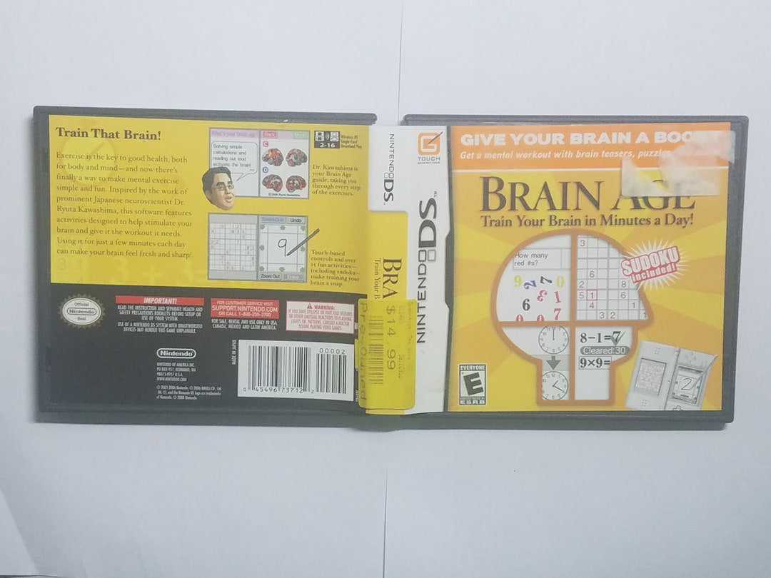 Brain Age Nintendo DS NDS Authentic Video Game Complete CIB Black Label ...