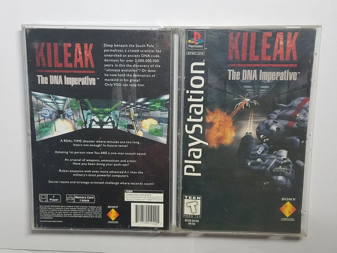 Kileak the DNA Imperative long Box Playstation 1 PS1, PSX Authentic Video Game First Person ...