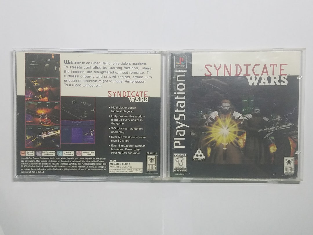 Syndicate Wars Game PSX PS1, Sony Playstation Complete CIB Game Black ...
