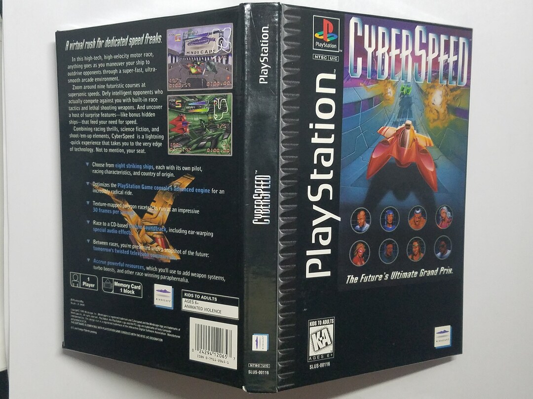 Cyberspeed Playstation 1 PS1, Psx, PS2 Long Box Authentic Video Game ...