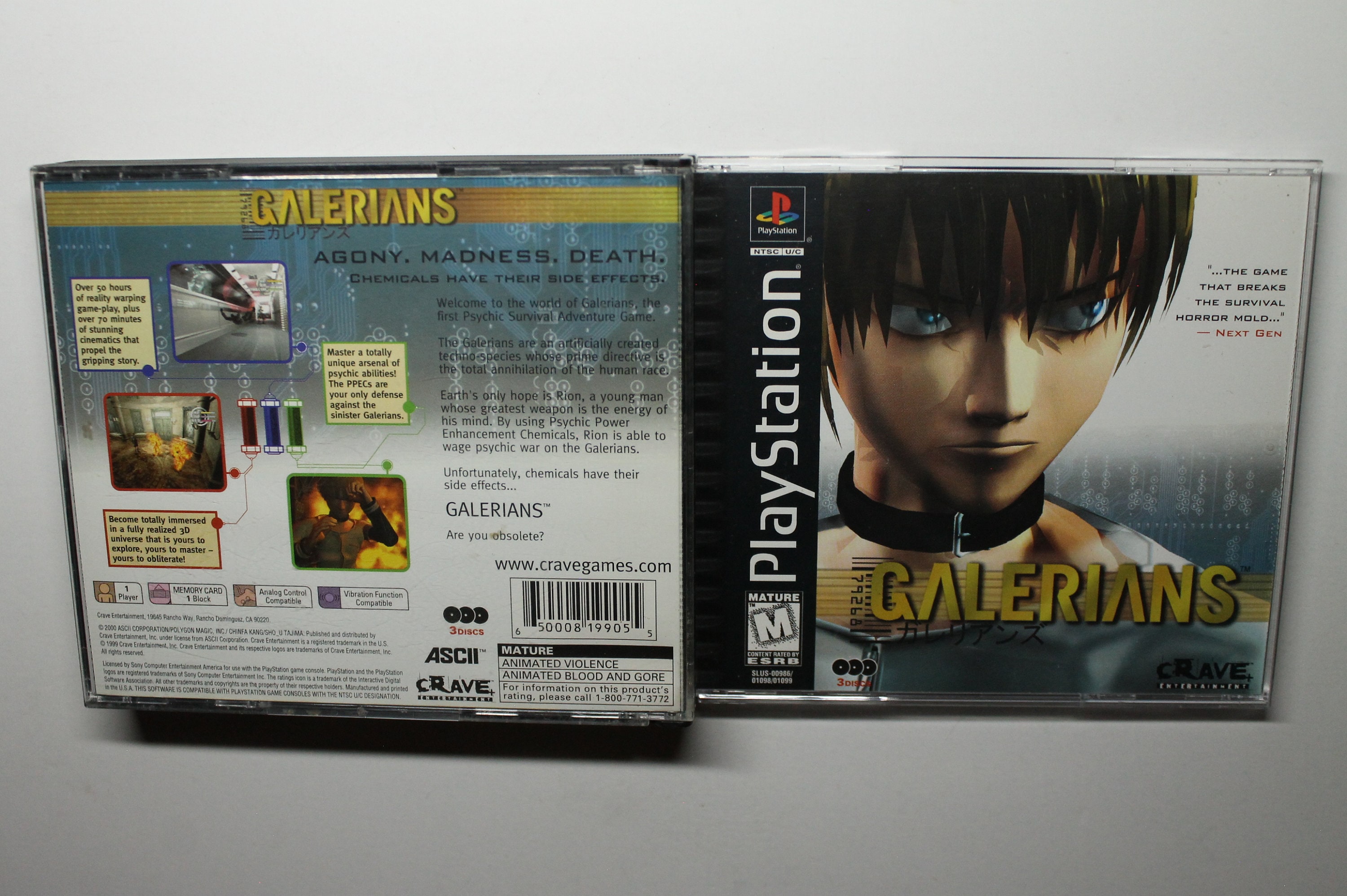 Galerians Playstation 1 PS1, PSX Authentic Video Game Cib Complete Oem ...