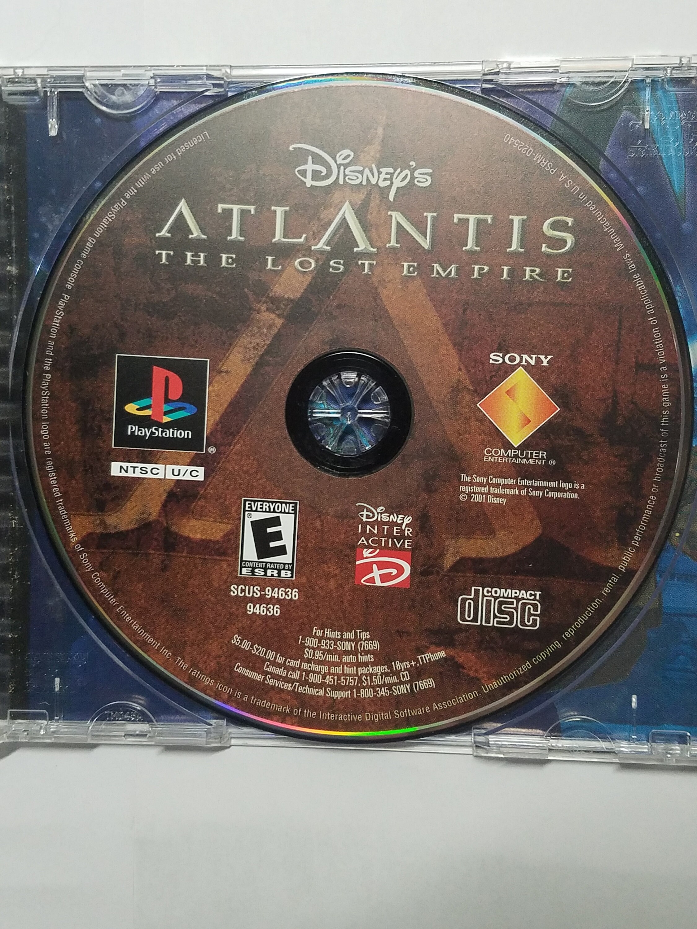 Disney Atlantis: the Lost Empire Game Complete CIB Game Jewel Case PSX ...