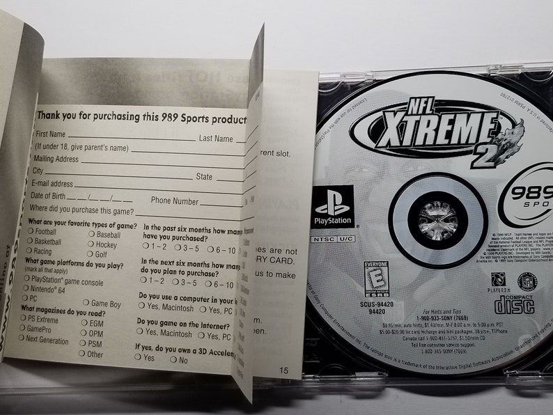 NFL Xtreme 2 Playstation 1 PS1, PSX CIB Complete Tested Working ...