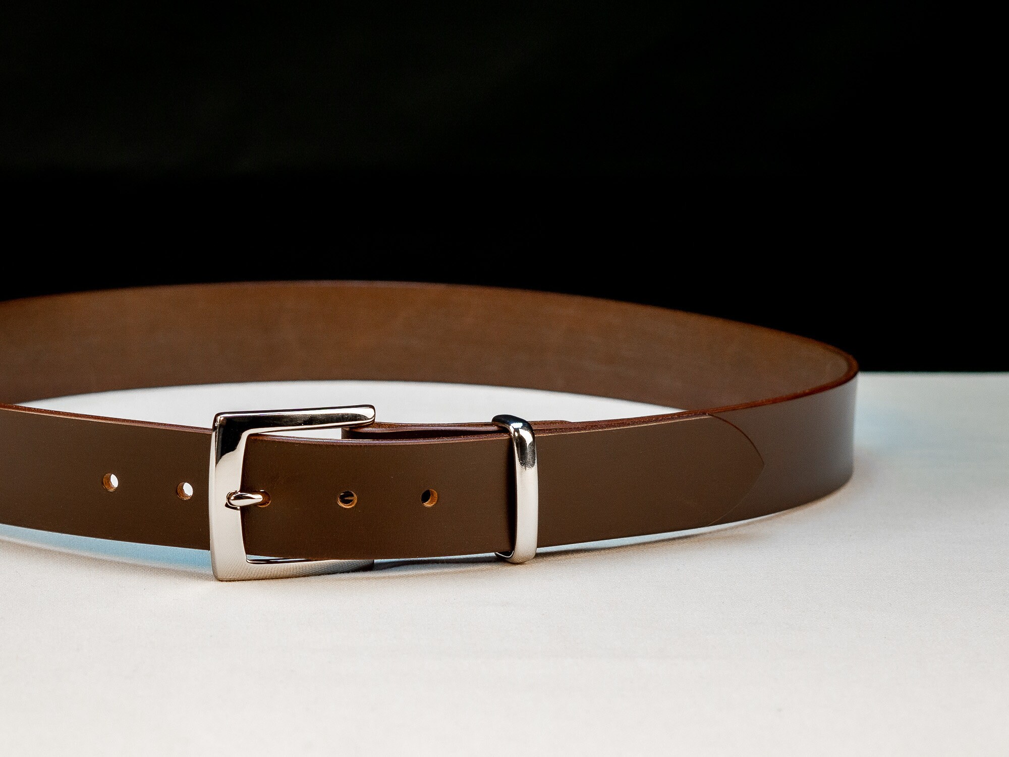 Opus Full Grain Leather Belt Choco Brown English Bridle With Heel-bar Buckle silver - Etsy