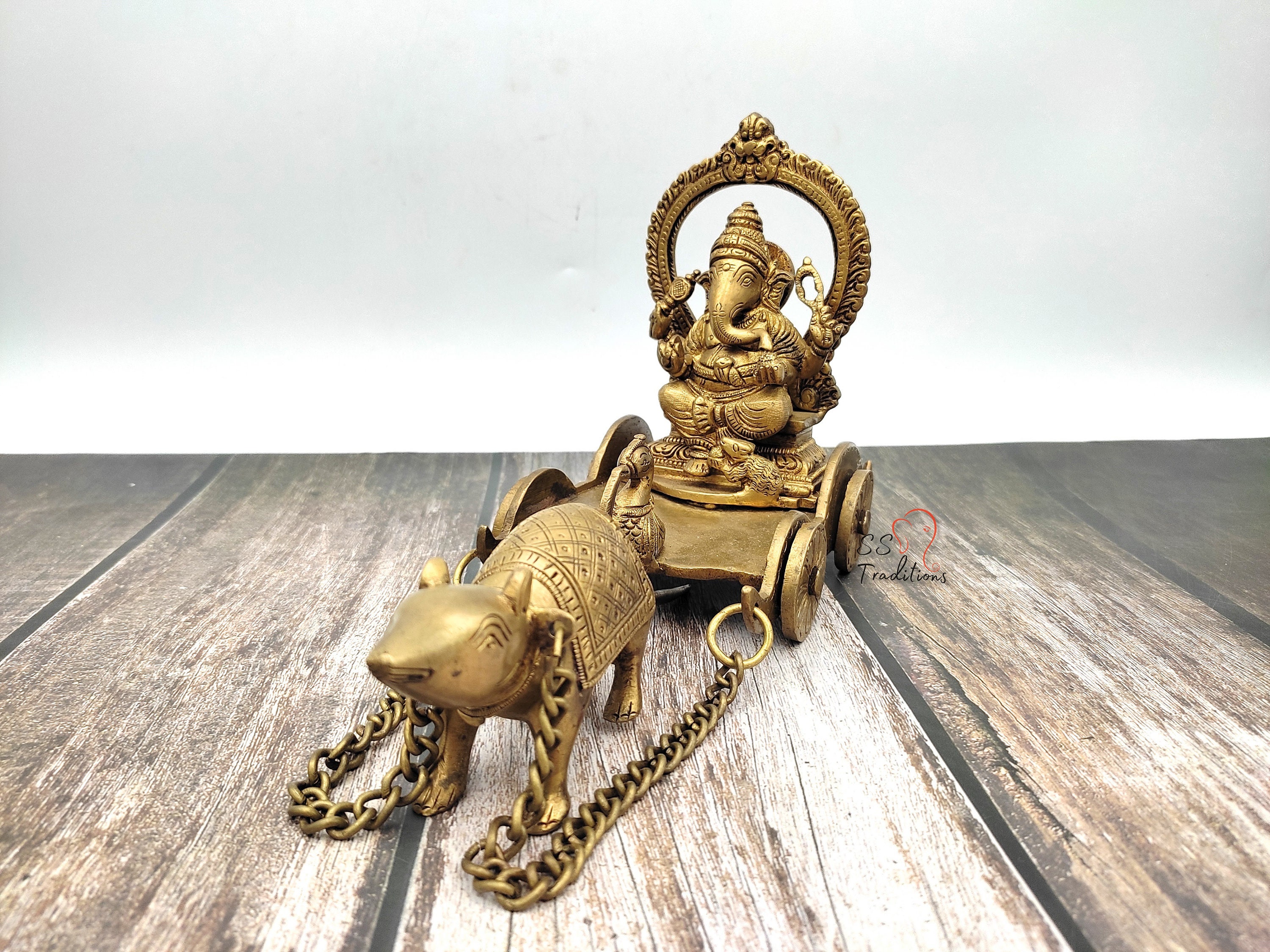 Lord Ganesh Statue With Mouse Lord Ganesha Idol Brass Ganesh - Etsy