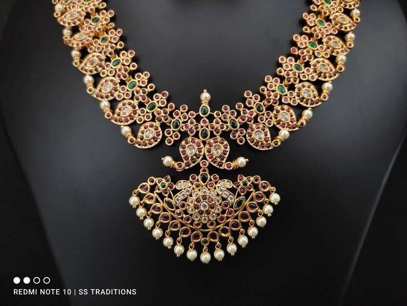 Indian Necklace Set Kempu Necklace Set Gold Plated Indian - Etsy