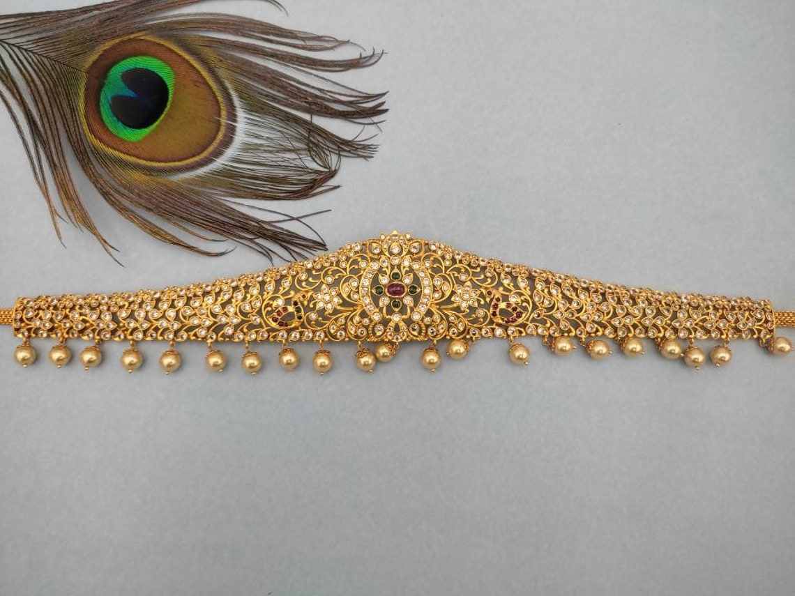 Indian Gold Hip Chain/saree Challa Kamarbandh/kamarpatta Belly - Etsy