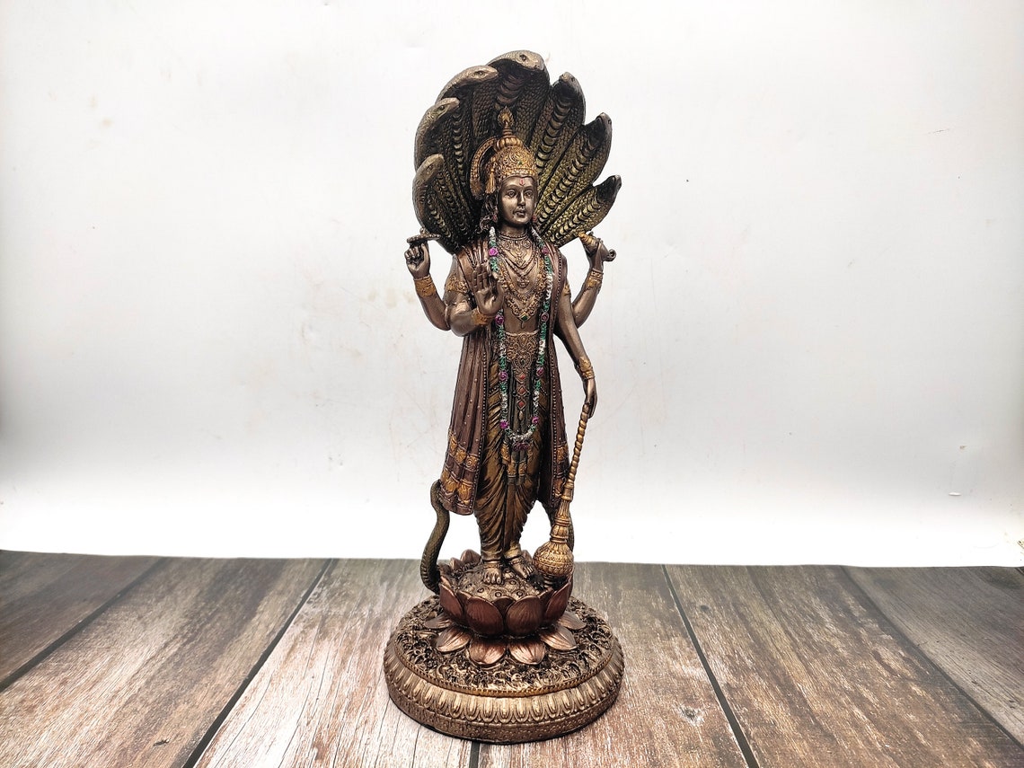 Vishnu Statue Lord Vishnu Statue Cultured Marble Vishnu - Etsy