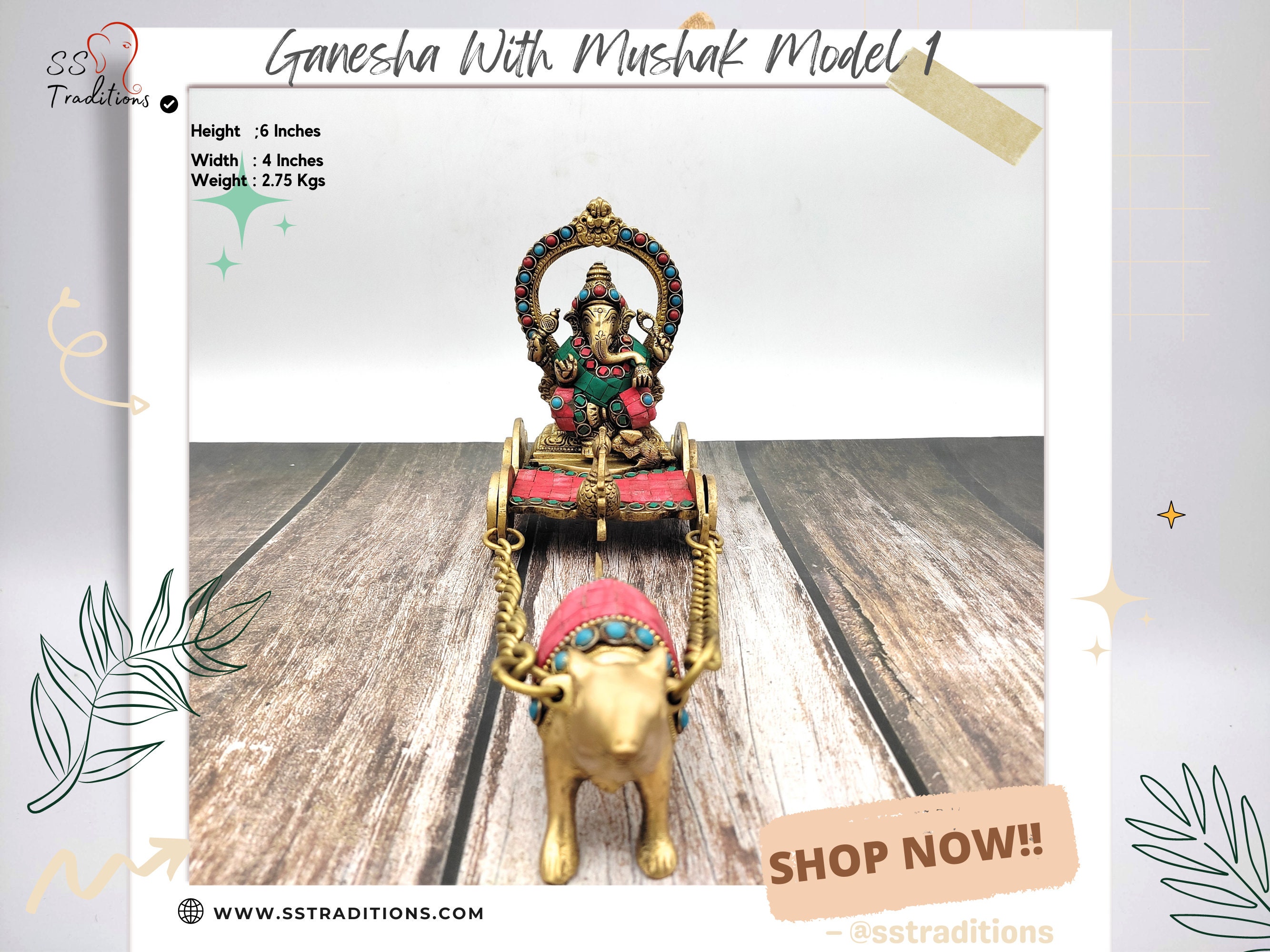Lord Ganesh Statue With Mouse Lord Ganesha Idol Brass Ganesh - Etsy