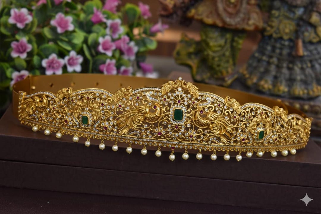 Indian Bridal Hip Belt/peacock Belly Belt/saree Challa Kamarbandh ...