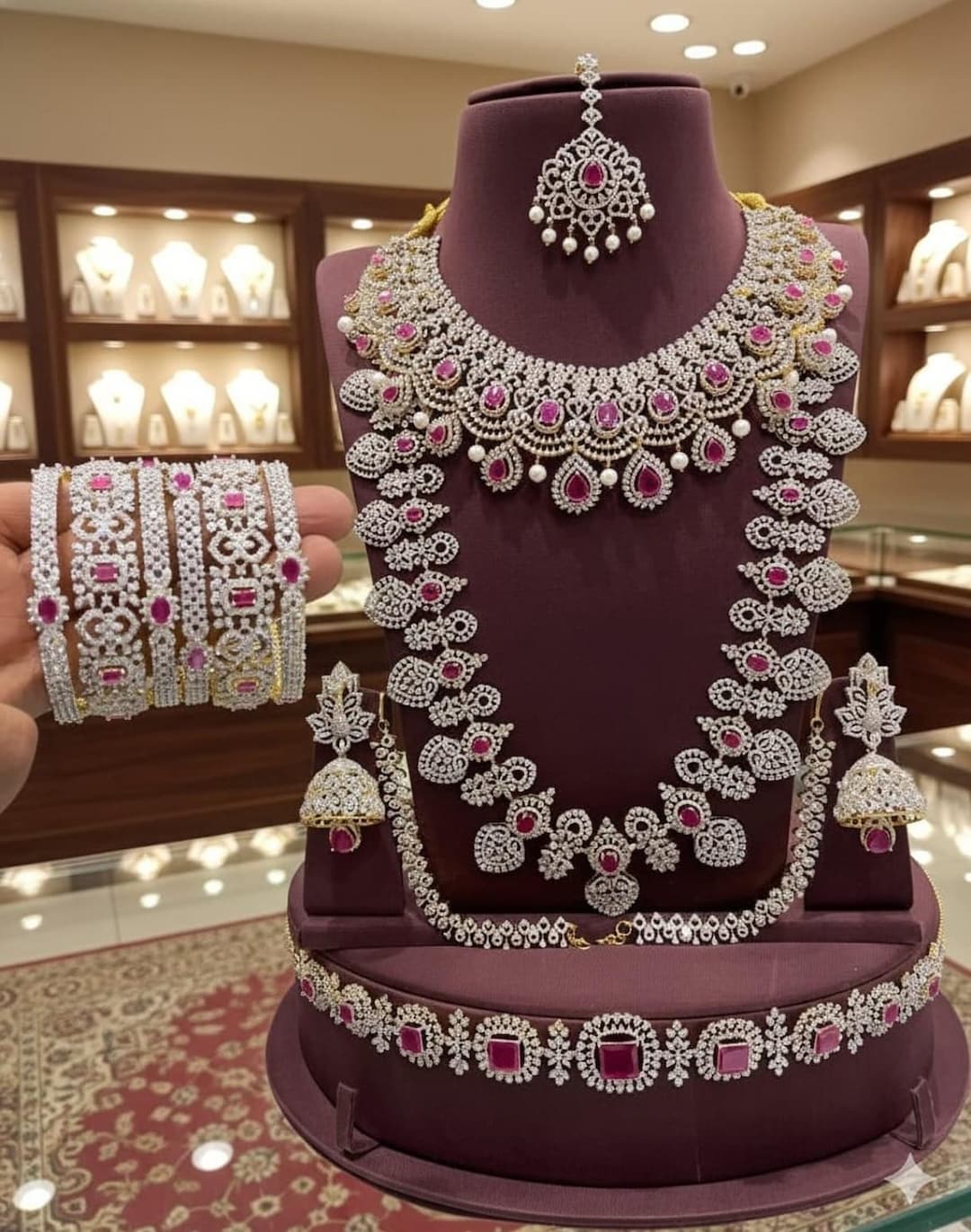 AD South Indian Full Bridal Necklace Set/long Necklace Set/statement ...