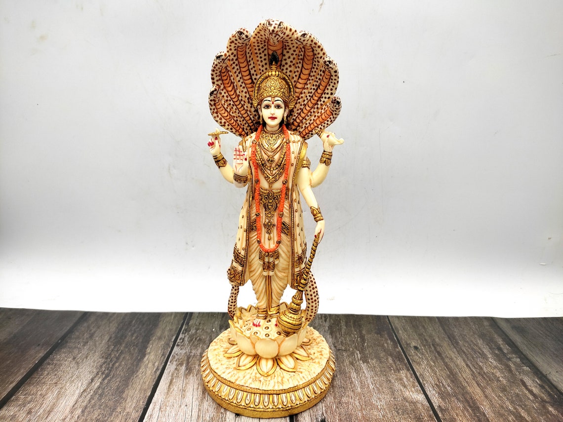 Vishnu Statue Lord Vishnu Statue Cultured Marble Vishnu - Etsy