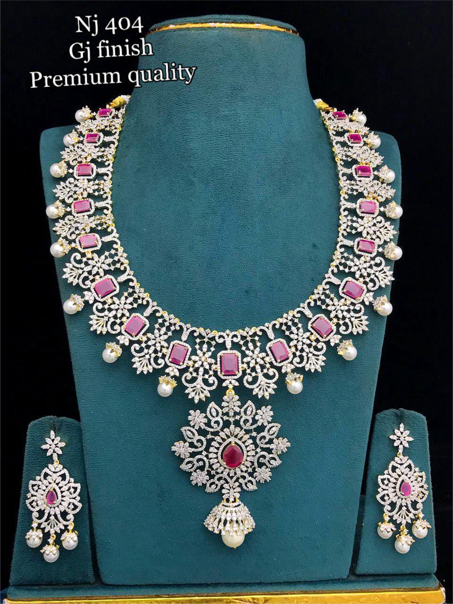 AD South Indian Full Bridal Necklace Set/long Necklace Set/statement ...