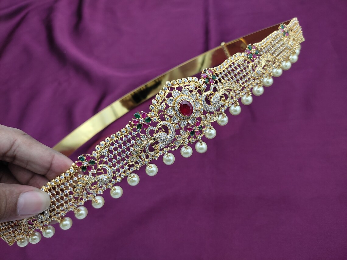 Indian Bridal Hip Belt/peacock Belly Belt/saree Challa - Etsy
