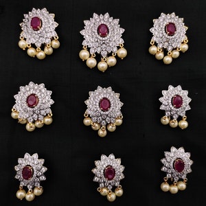 India AD Hair Clips Set/indian Hair Decor/9 Hair Braid Clip/south ...