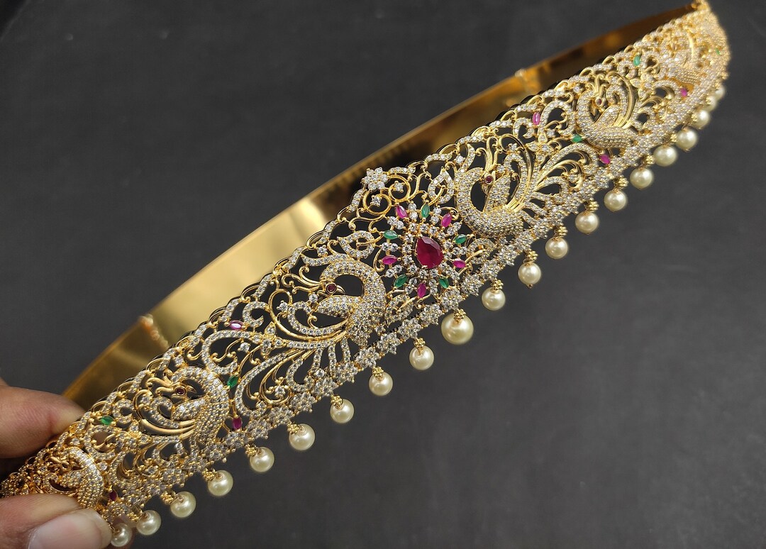 Indian Bridal Hip Belt/peacock Belly Belt/saree Challa Kamarbandh ...