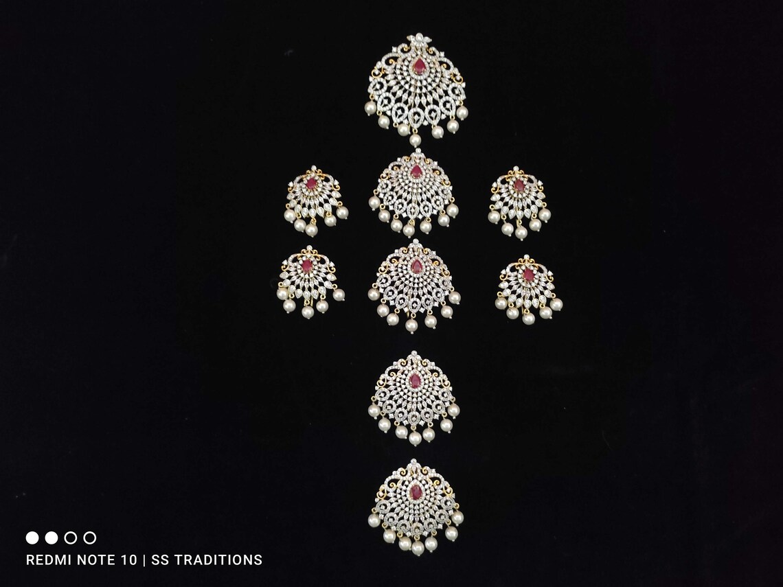 India AD Hair Clips Set/indian Hair Decor/9 Hair Braid - Etsy