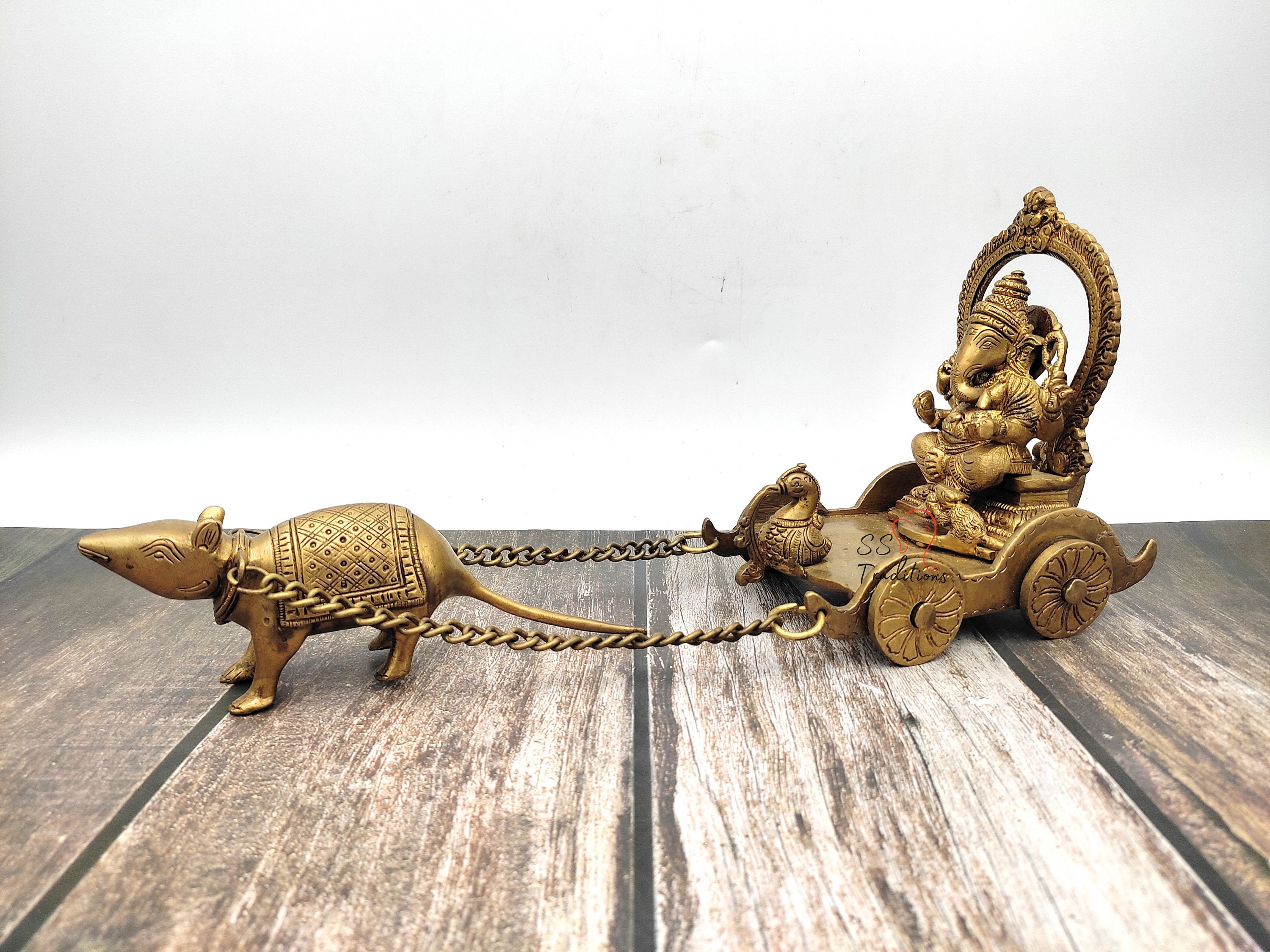 Lord Ganesh Statue With Mouse Lord Ganesha Idol Brass Ganesh - Etsy