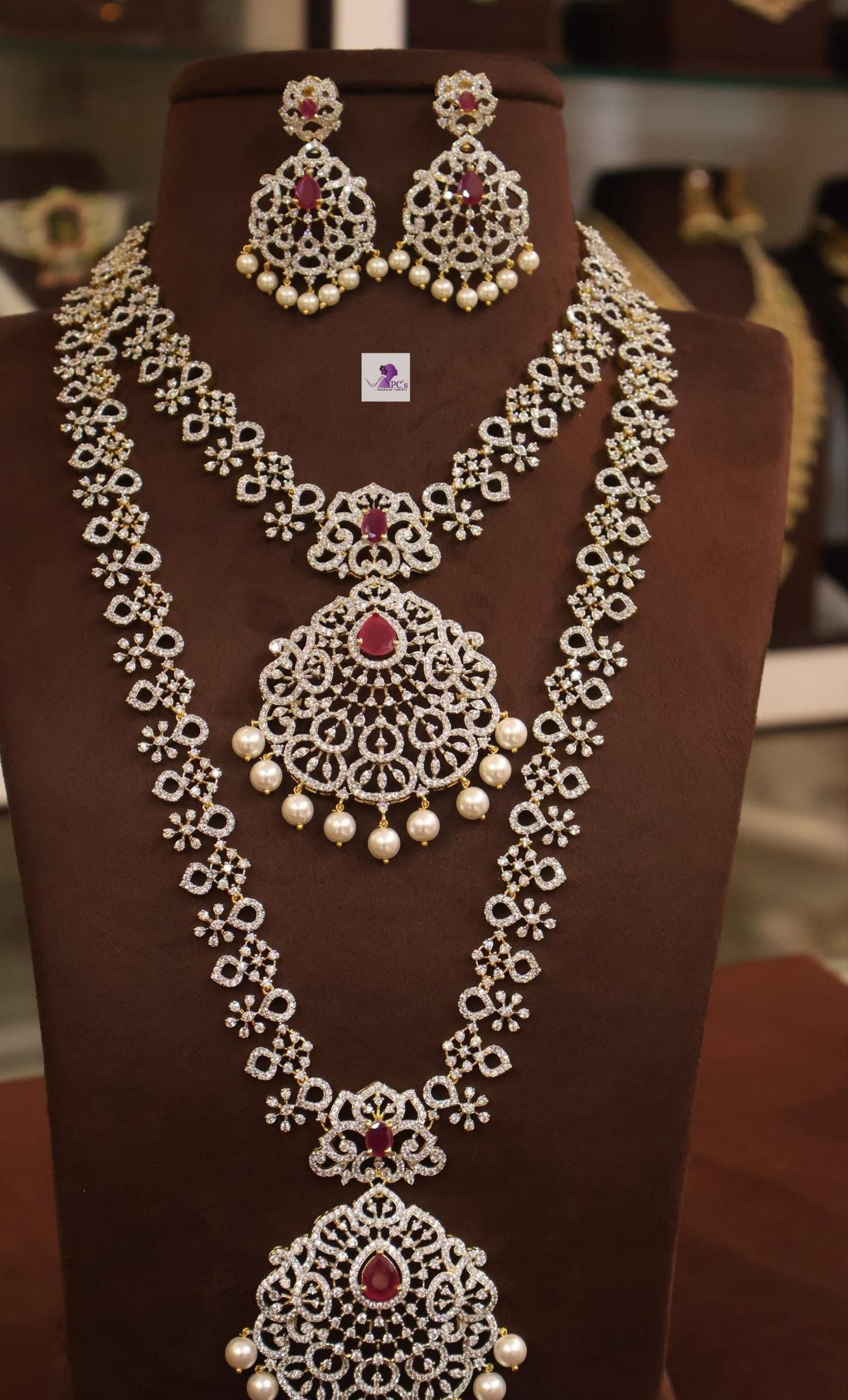 AD South Indian Full Bridal Necklace Set/long Necklace Set/statement ...